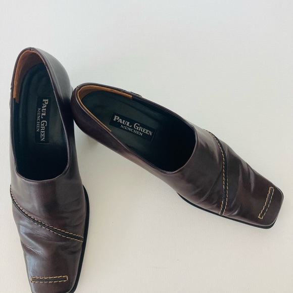 Paul Green | Shoes | Paul Green Slip On 9s Brown Leather Cool Heel ...